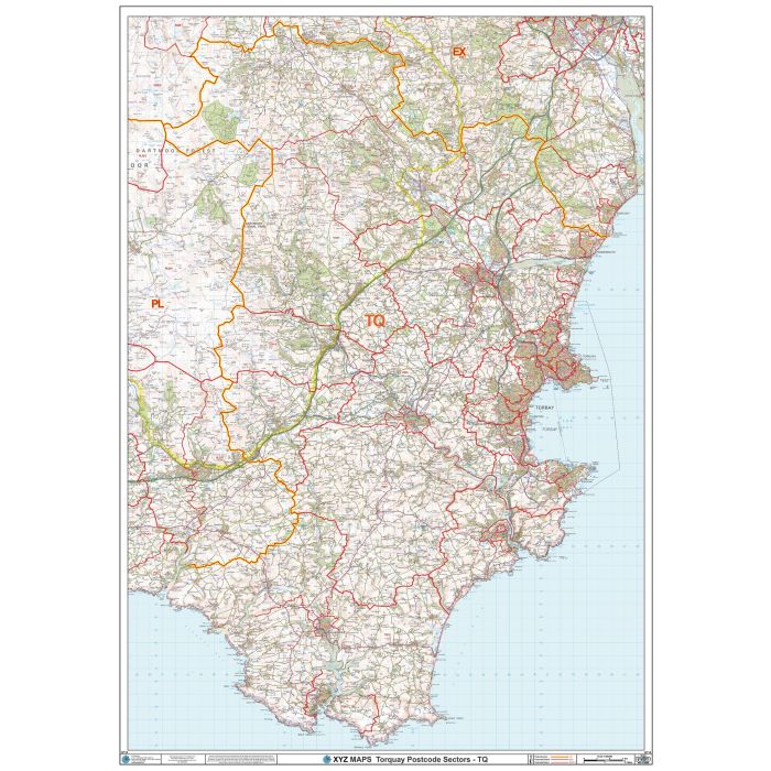 Torquay - TQ - Postcode Wall Map | Stanfords