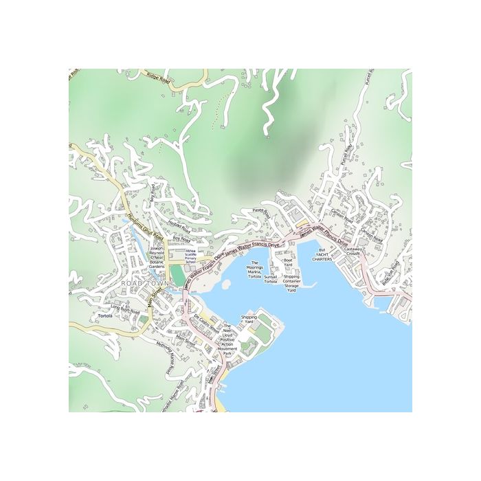 Tortola Road Map BVI Map