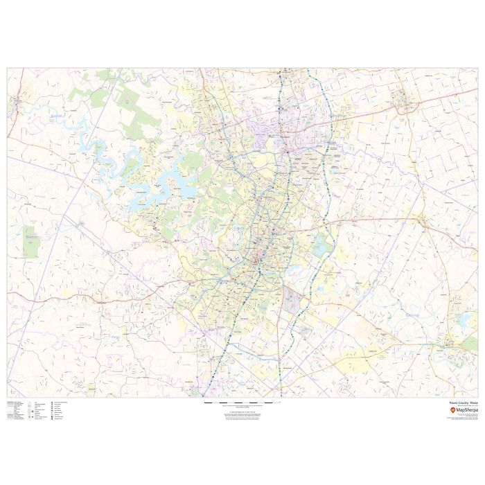 Travis County, Texas Map | Stanfords