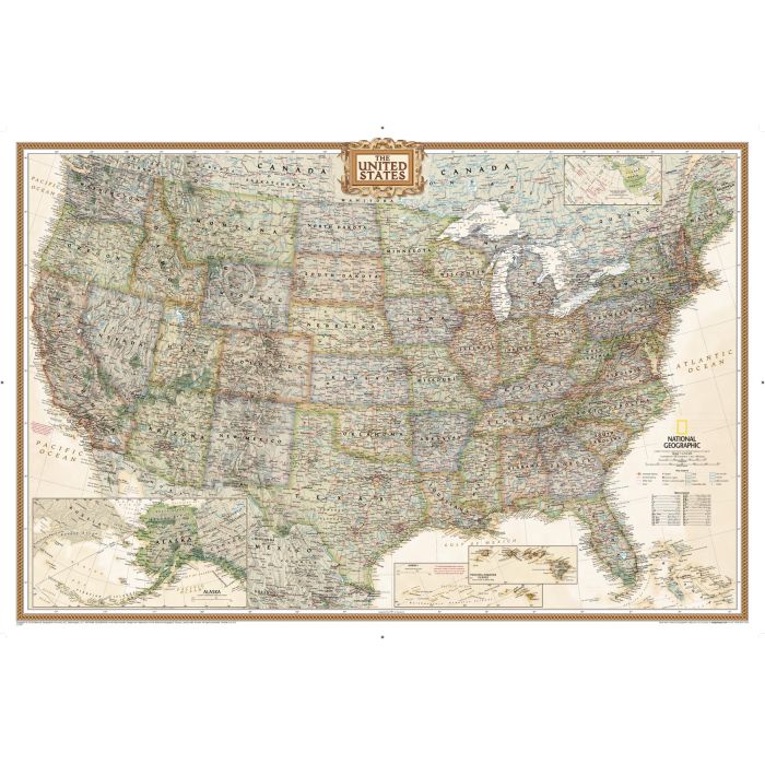 United States Executive [Poster Size] Map | Stanfords