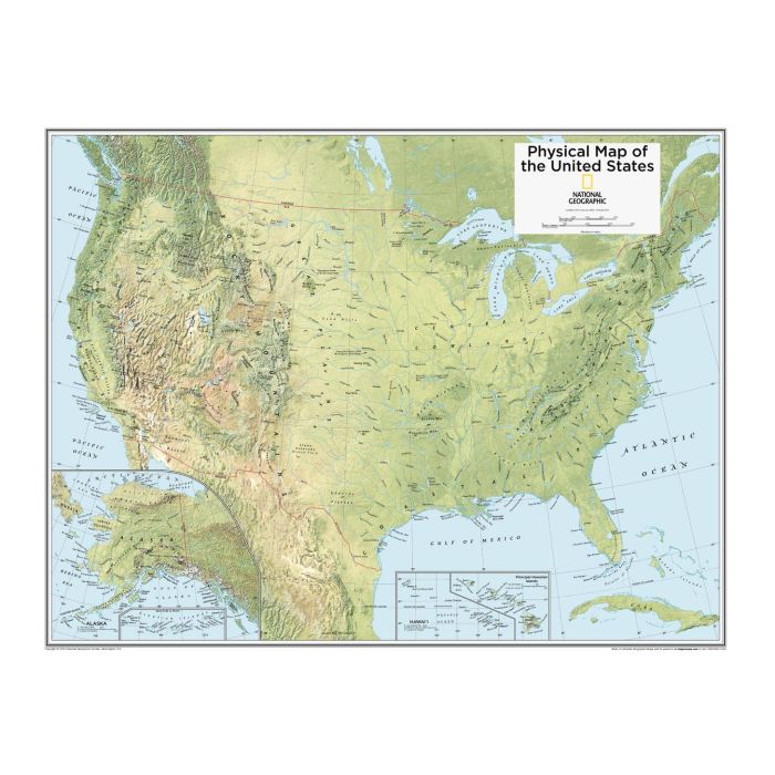 United States Physical - Atlas of the World, 10th Edition Map | Stanfords