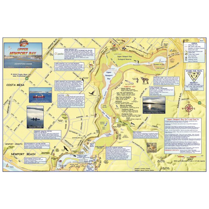 Upper Newport Bay California Wall Map | Stanfords