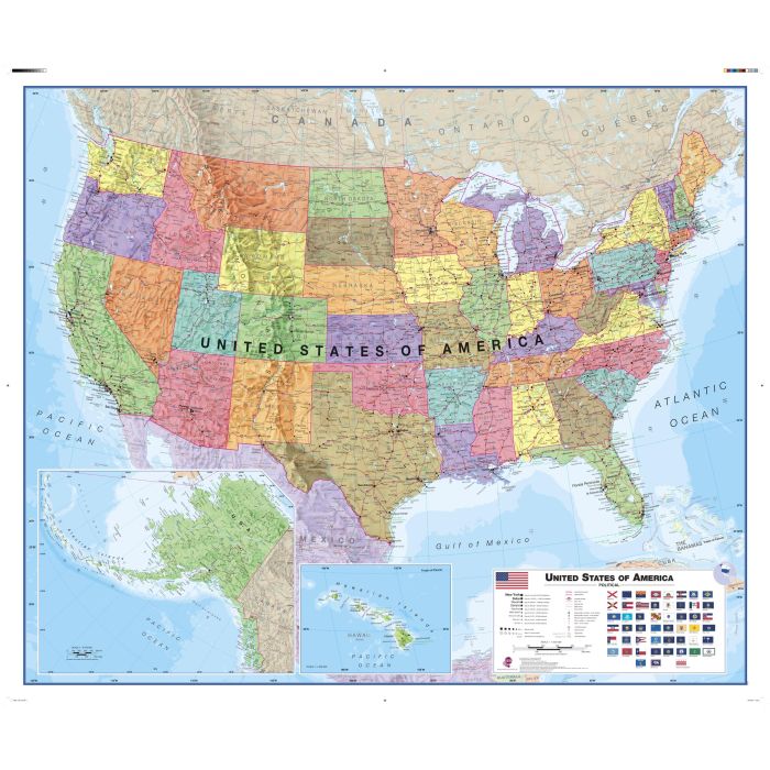 USA Political Wall Map | Stanfords