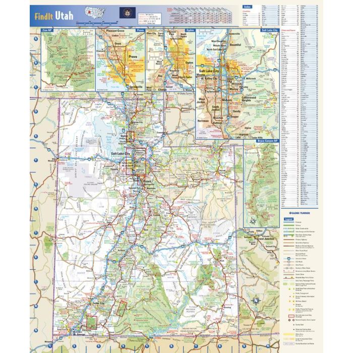 Utah State Wall Map | Stanfords