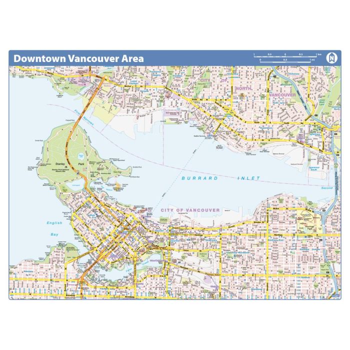 Vancouver Downtown - Compact Map | Stanfords