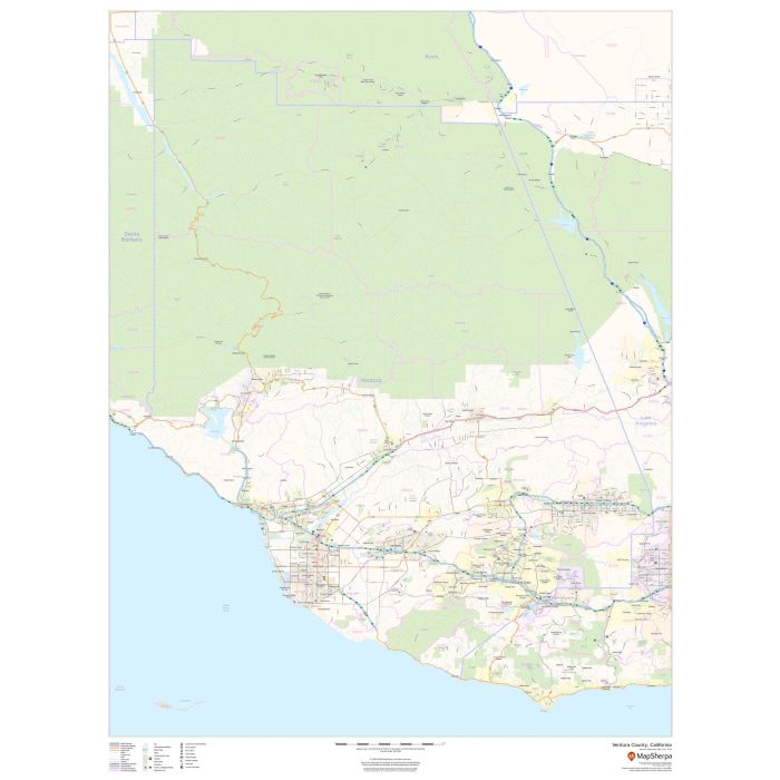 Map Of Ventura County California Large Detailed Map Ventura County