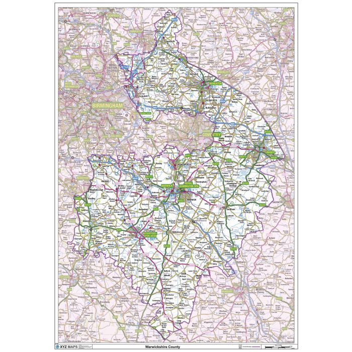 Warwickshire County Map | Stanfords