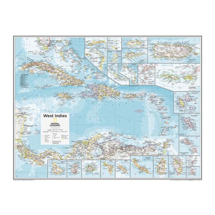 West Indies - Atlas of the World, 10th Edition Map | Stanfords
