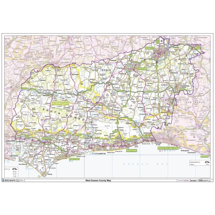 West Sussex County Map | Stanfords