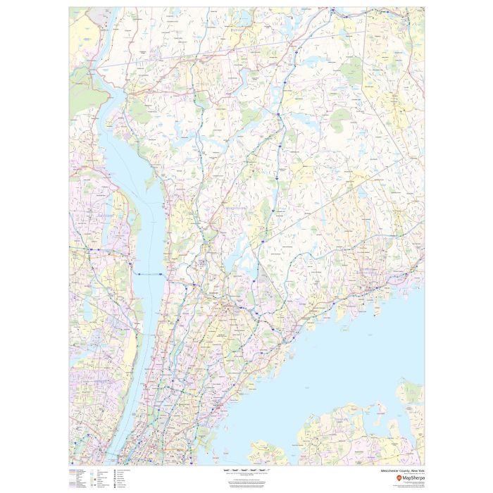 Westchester County, New York Map | Stanfords