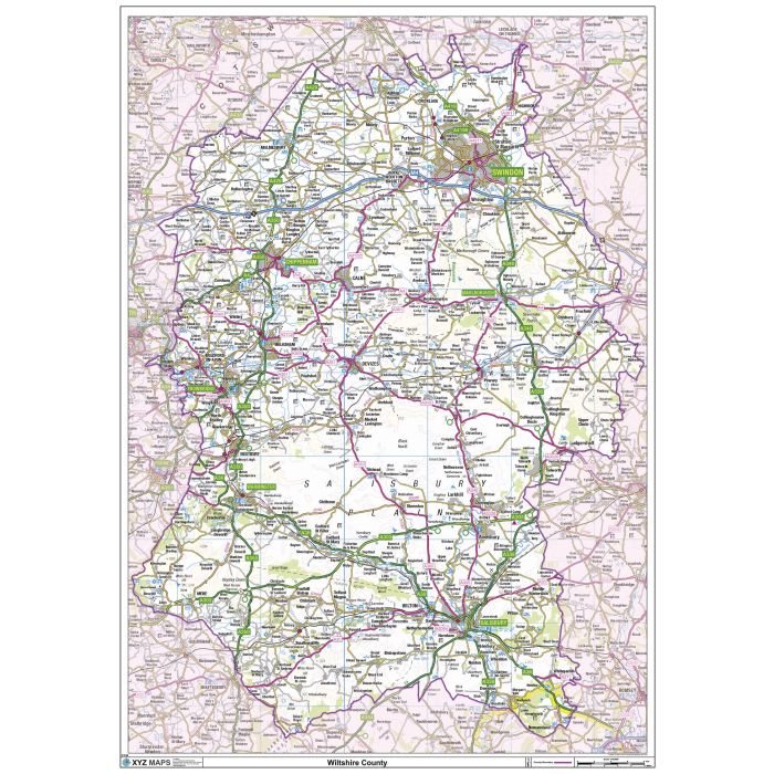 Wiltshire County Map | Stanfords