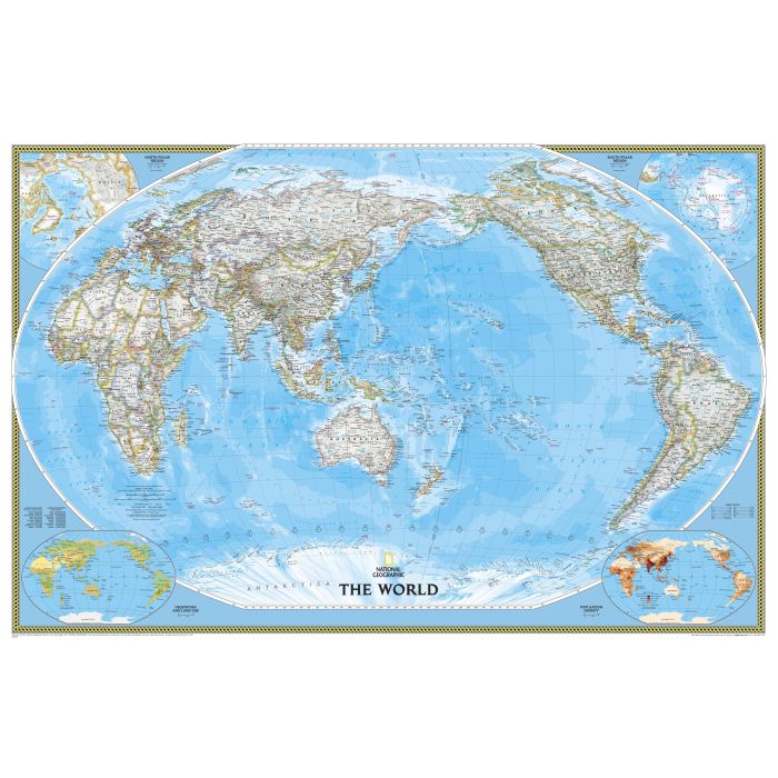 World Classic, Pacific Centered [Enlarged] Map | Stanfords