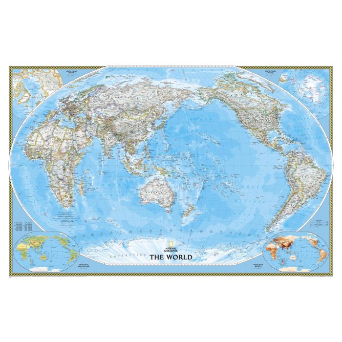 World Classic, Pacific Centered Map | Stanfords