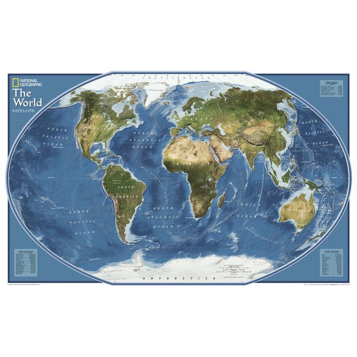 World Explorer Satellite - Published 2011 Map | Stanfords