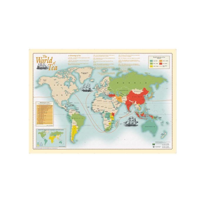 World of Tea Map | Stanfords