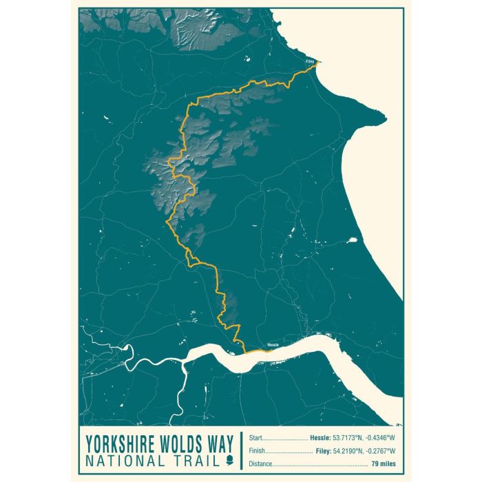 Yorkshire Wolds Way National Trail Map Print Map | Stanfords