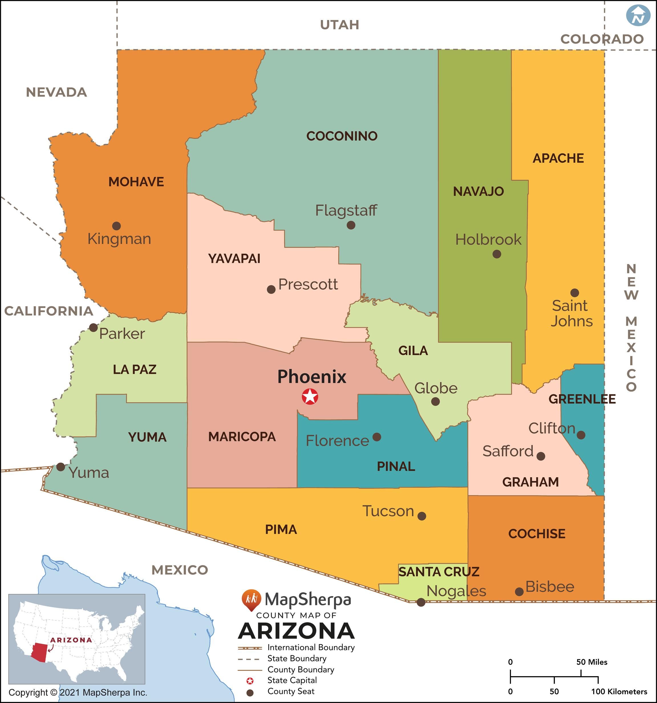Map Of Arizona Counties Map Of Zip Codes