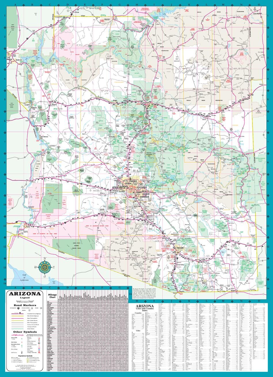 Road Map Of Arizona Maps