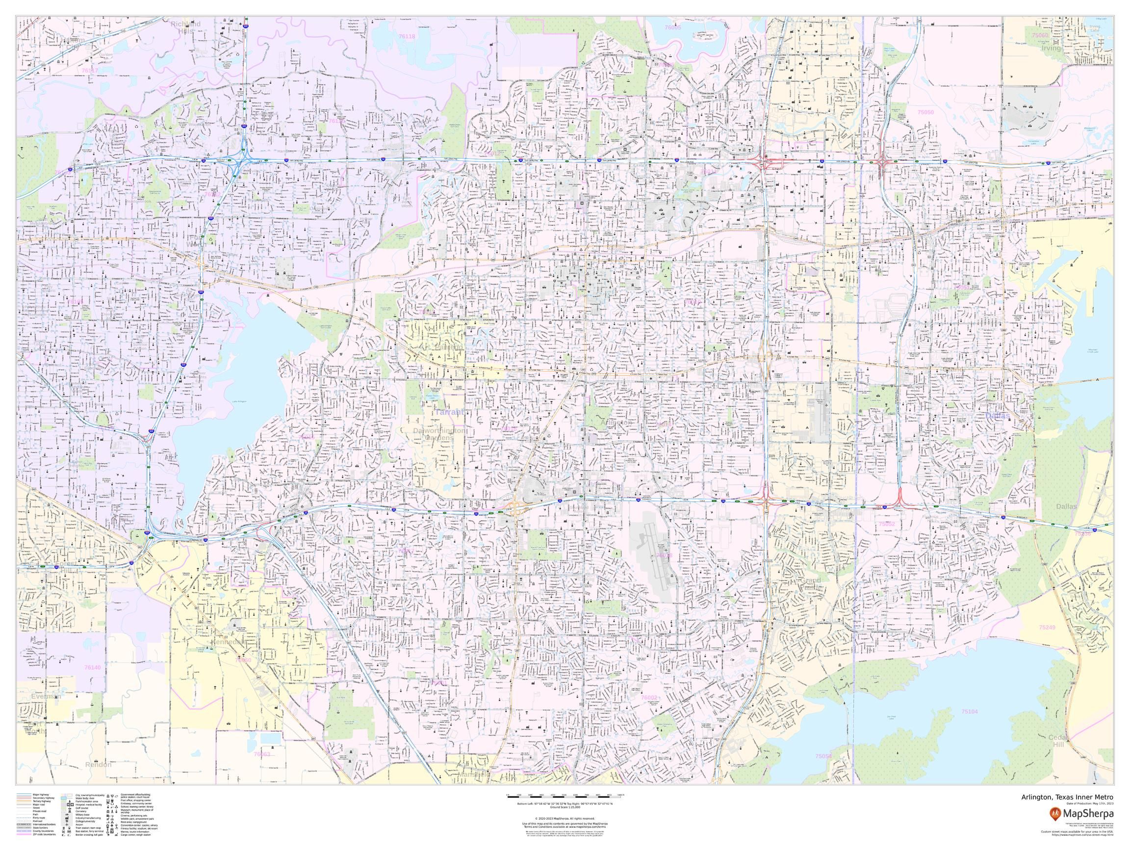 Map Of Arlington Texas Area Arlington Texas Map United States
