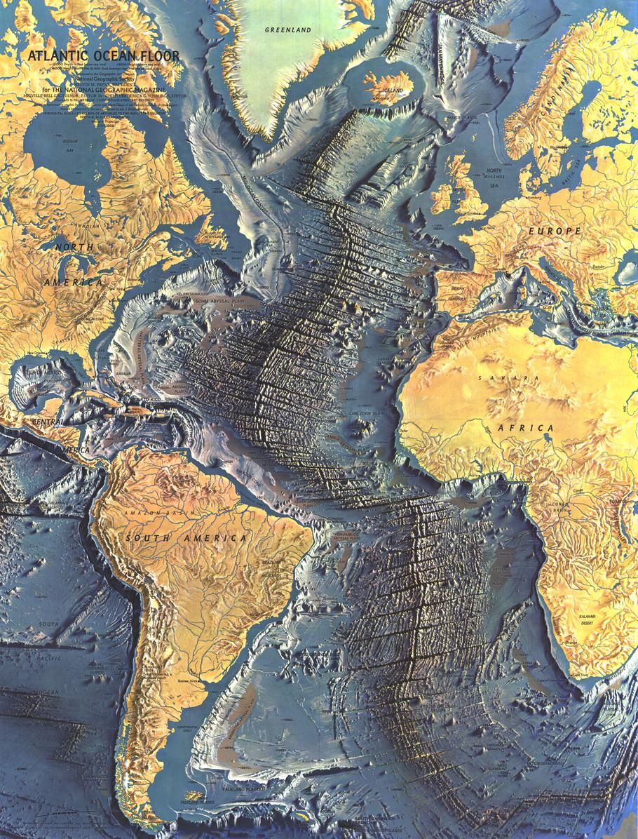 North Atlantic Ocean Floor Map North Atlantic Ocean Seafloor Map