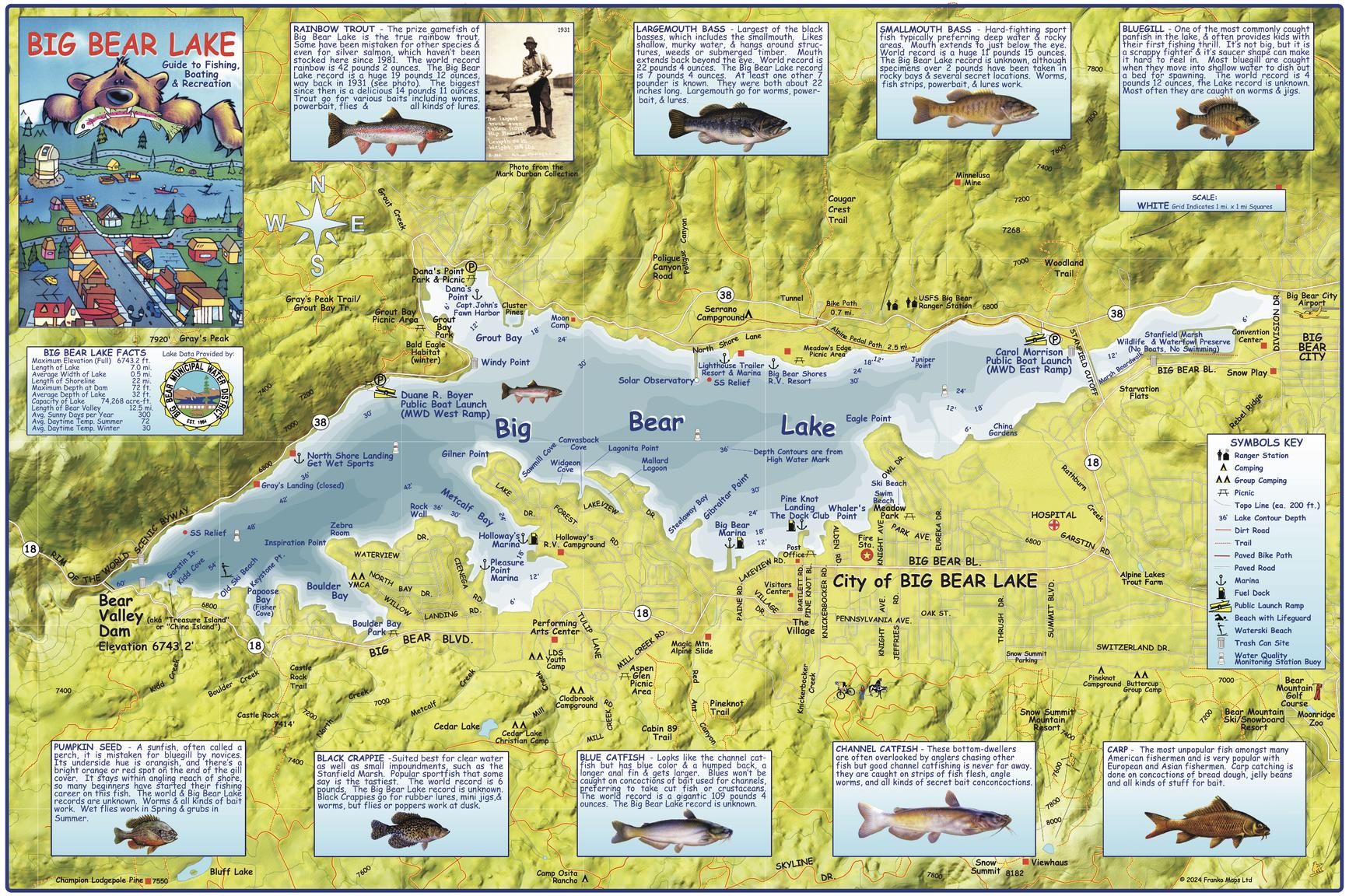Map Of Big Bear California Big Bear Lake (San Bernardino, CA) Nautical