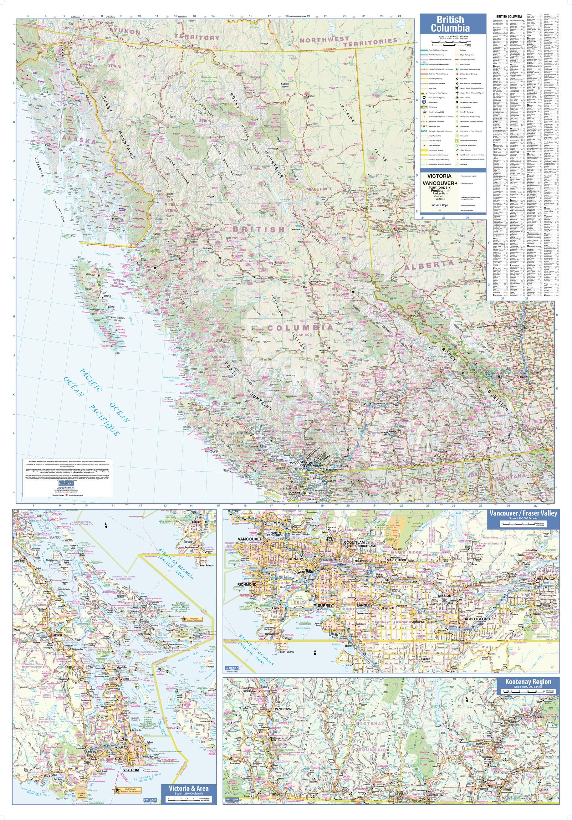 British Columbia Detailed Map