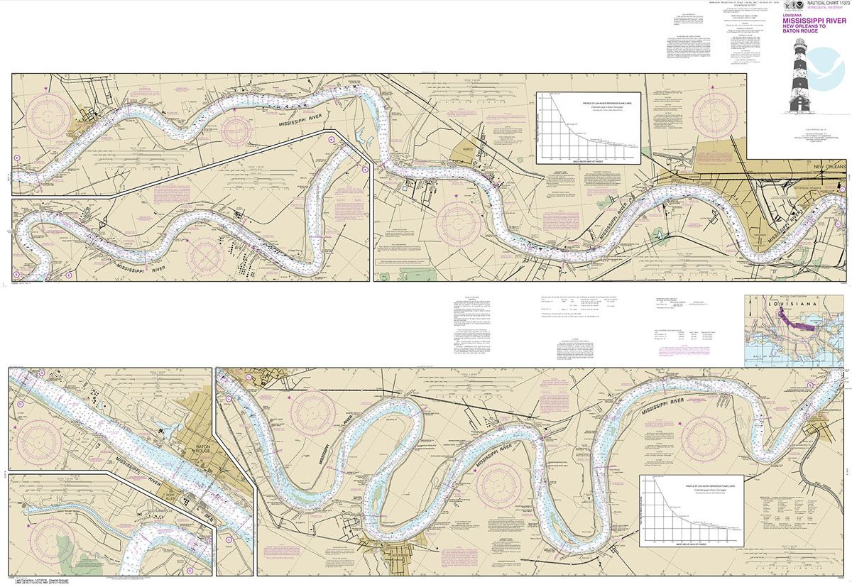 River Diagrams Norman's Chart Of The Lower Mississippi River