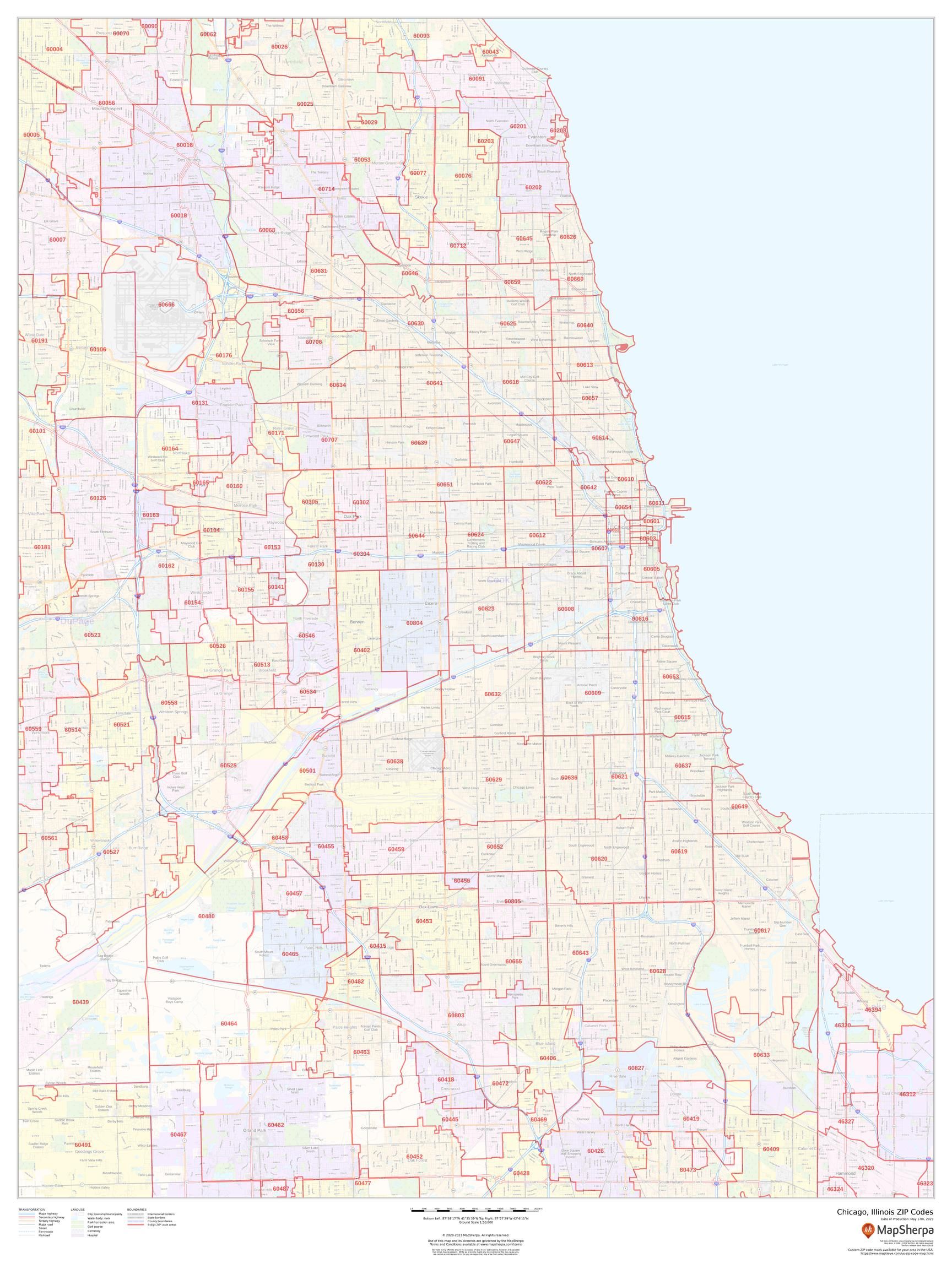 Chicago Illinois Zip Code Map 3,809 Chicago Illinois Map Royalty Free