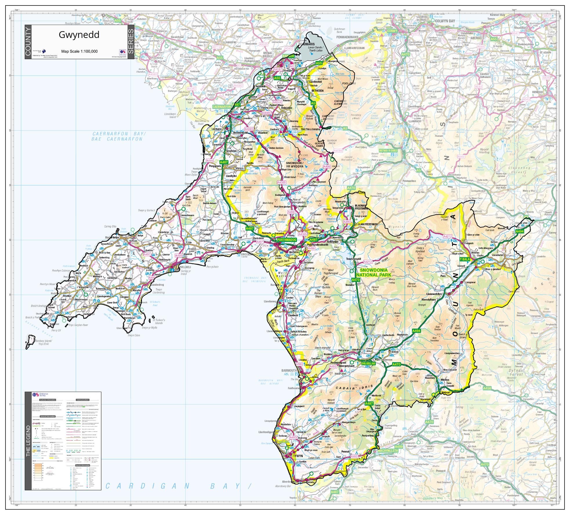 Wales Basic County Map 1m Scale Wales Maps British Central England