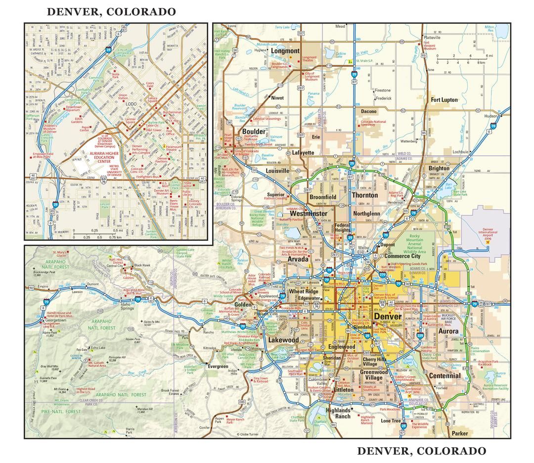 Laminated Map Large Detailed Roads And Highways Map Of Colorado State