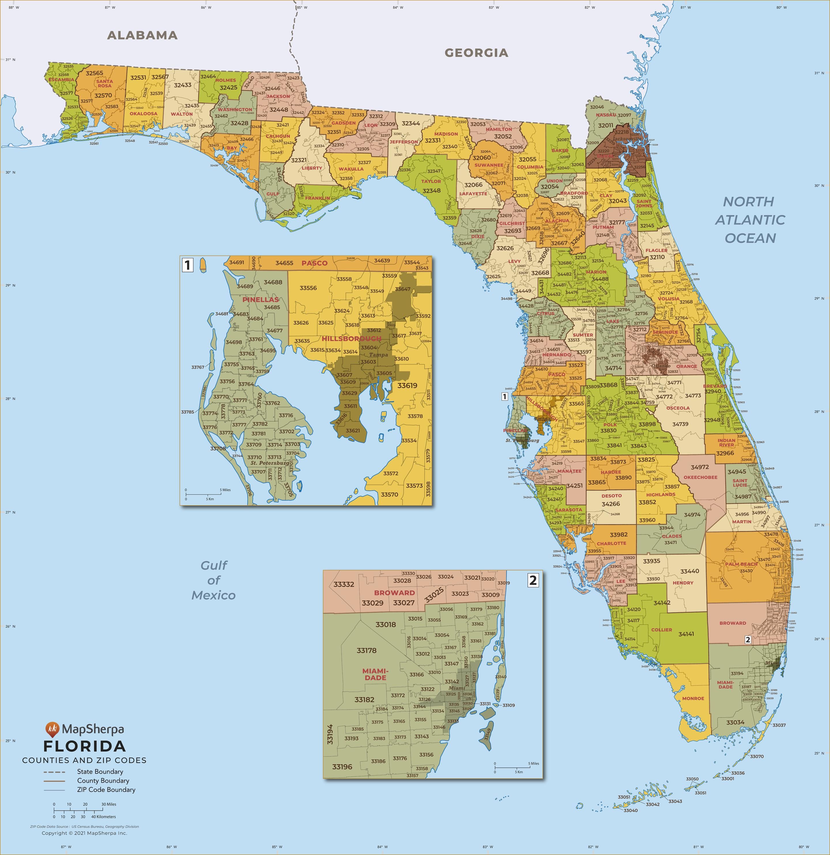 Florida Map Of Counties