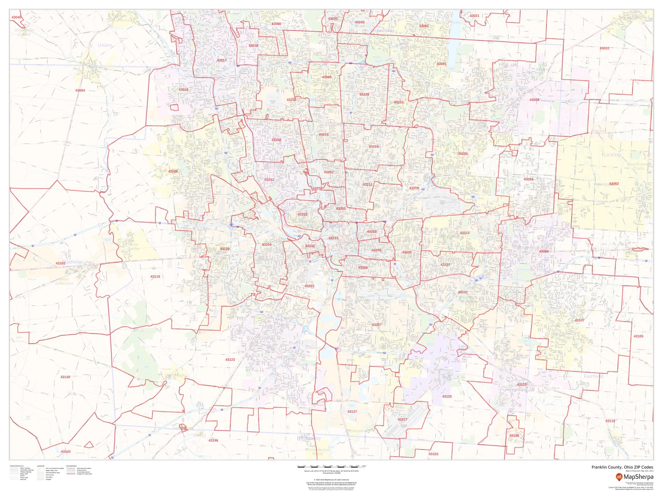 Franklin County Ohio Zip Code Map Printable Maps | Ohio Department Of
