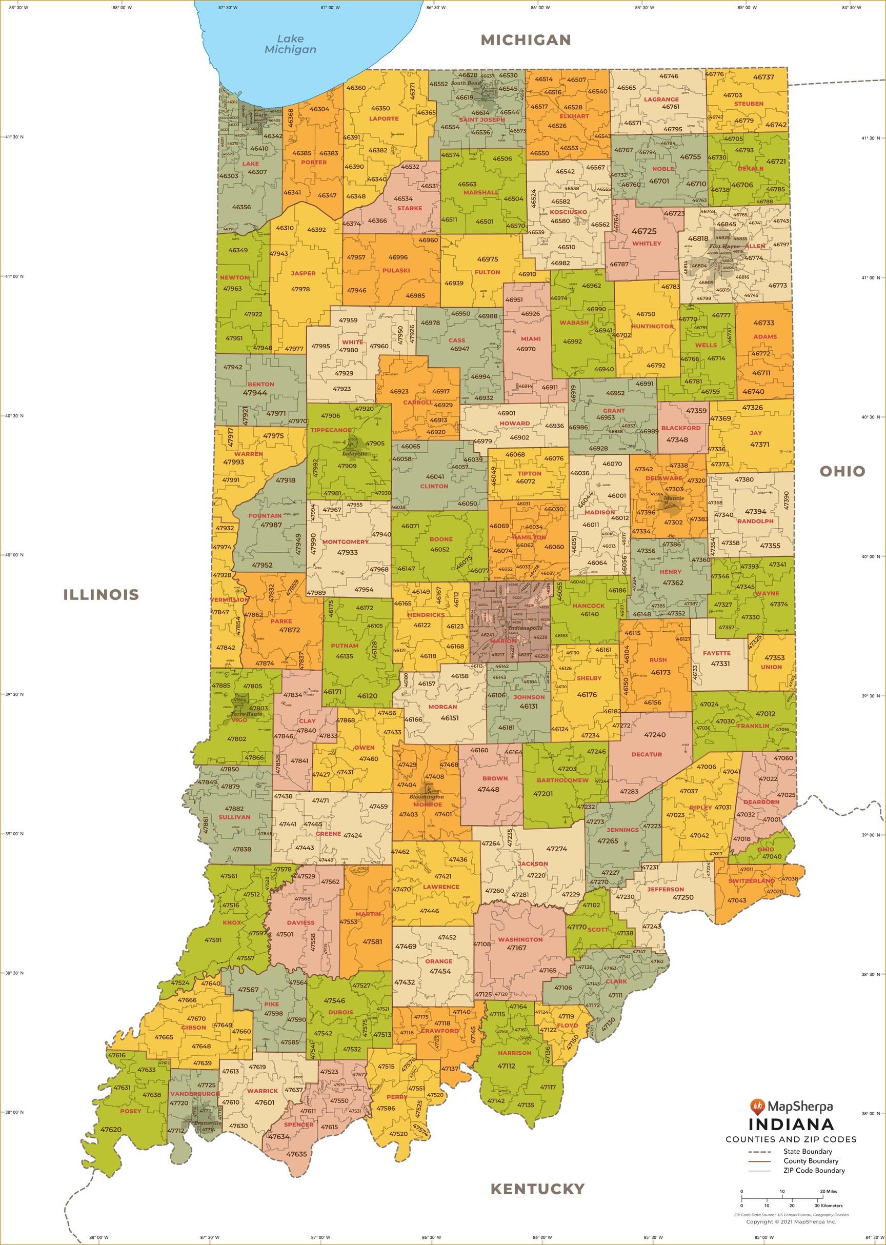 Greenwood Indiana Zip Code Map