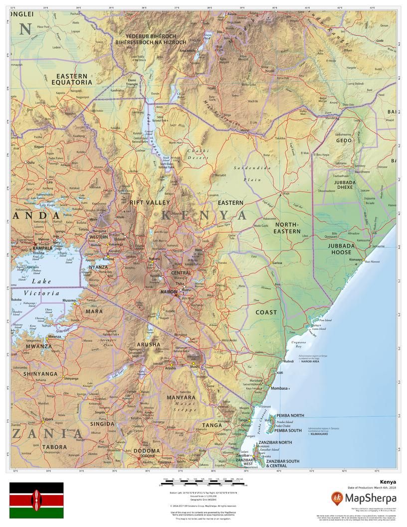Kenya Elevation Map 56 Kenya Digital Map Stock Photos, High Res