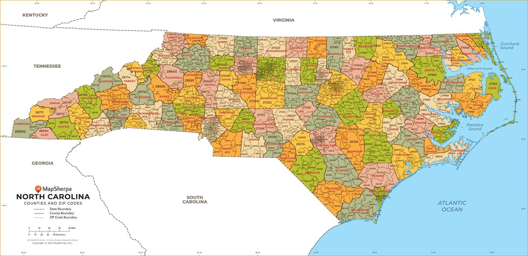 North And South Carolina Zip Code Map ZIP Codes In South Carolina