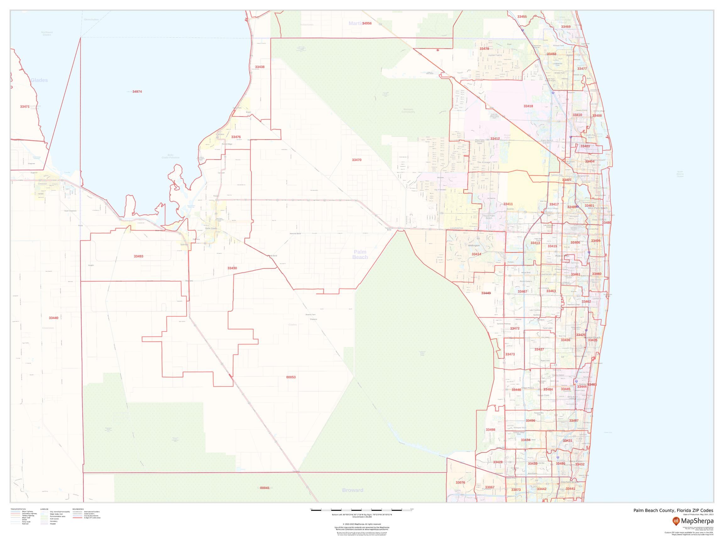 Zip Code Map Of Palm Beach County Florida Printable Maps