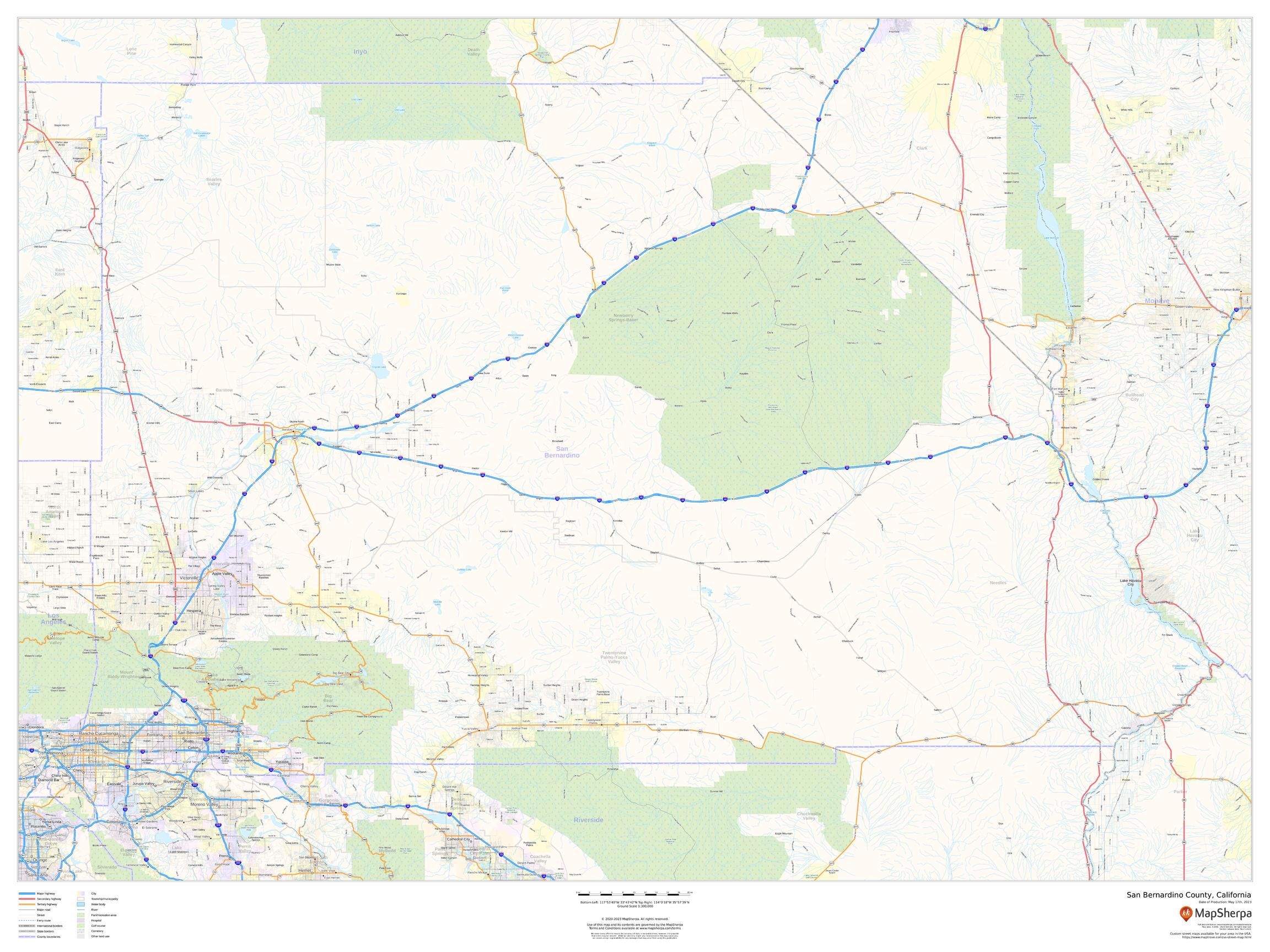 San Bernardino County Map San Bernardino, California Area Map