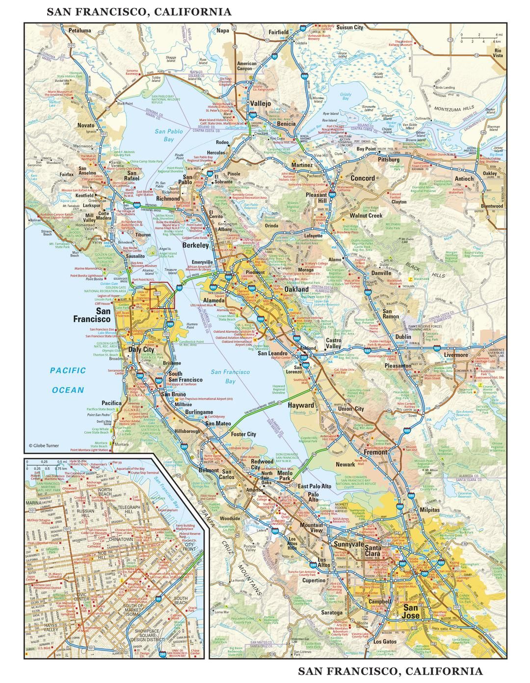 California Map San Francisco