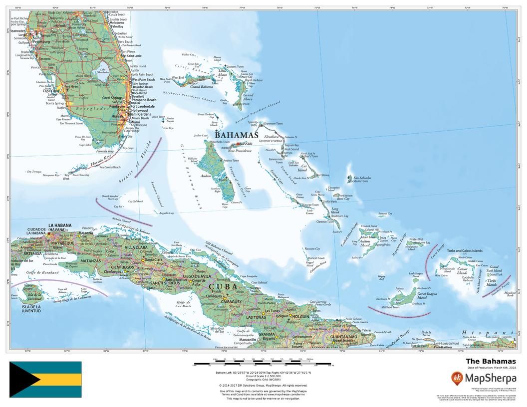 Physical Map Of Bahamas Ezilon Maps