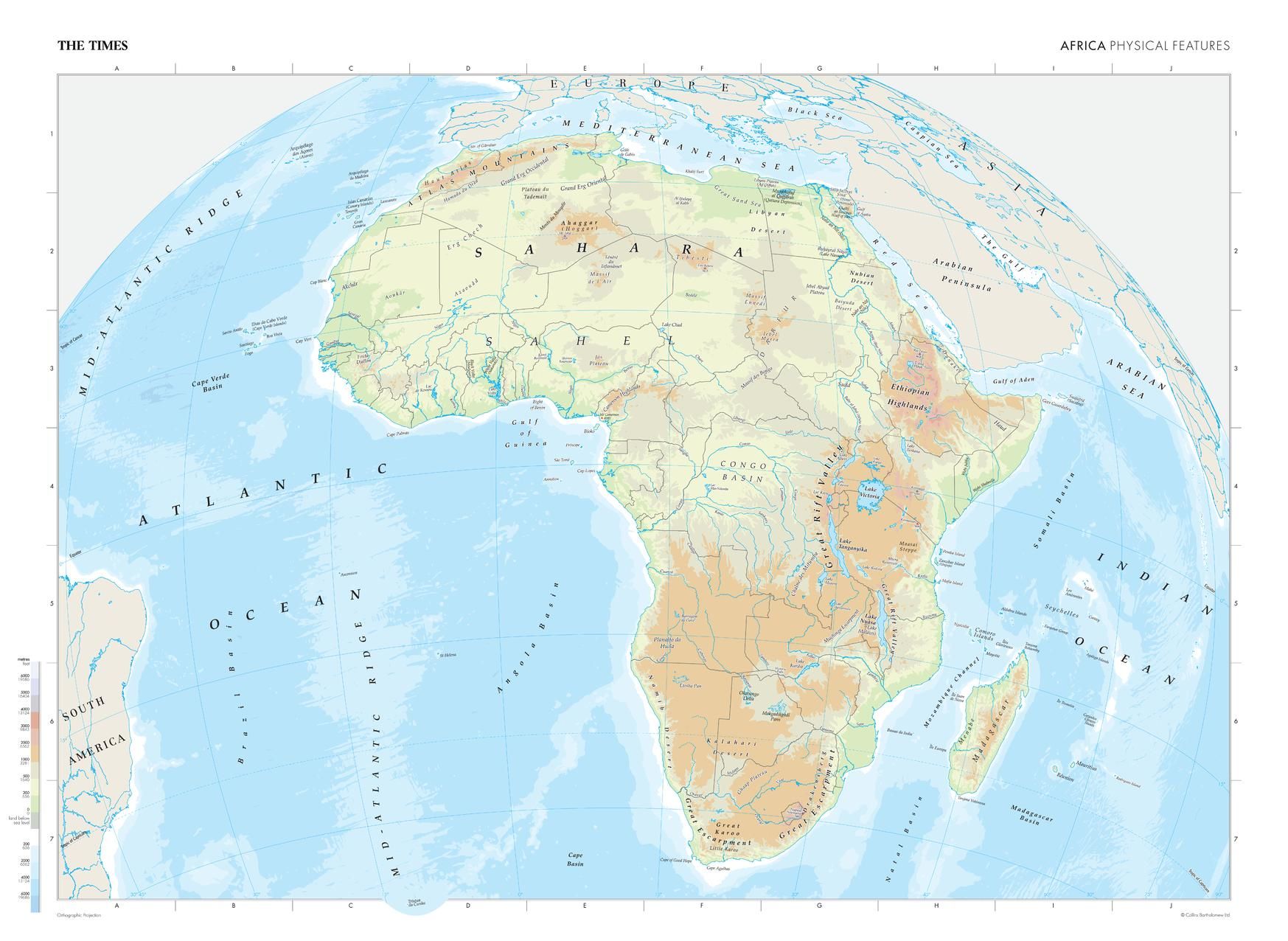 Map Of Physical Features Of Africa East Africa. Physical Features.