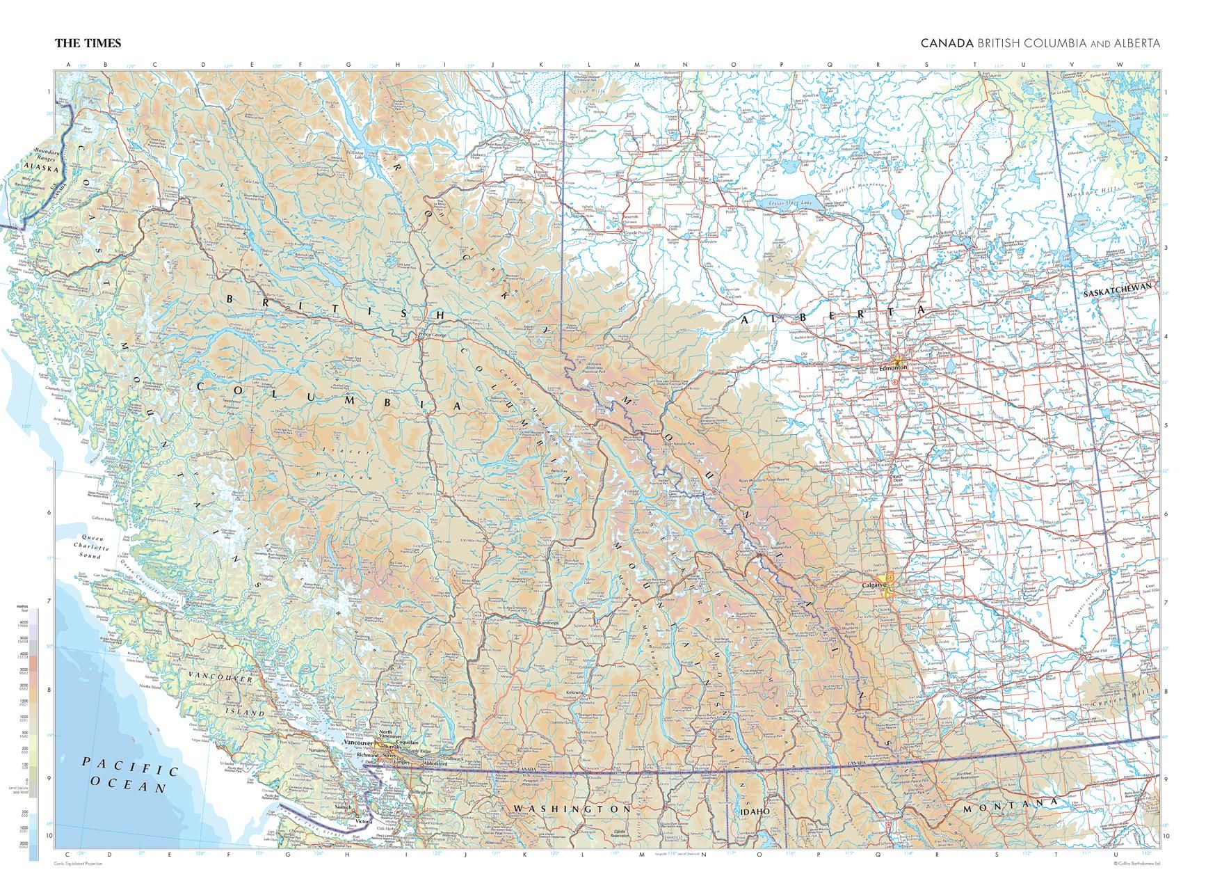 British Columbia Detailed Map