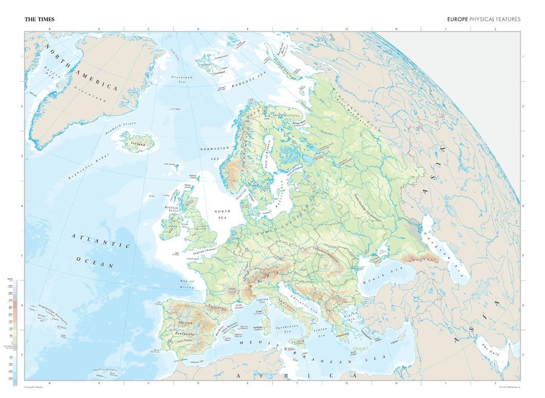 Labeled Physical Features Of Europe Europe Interactive Map
