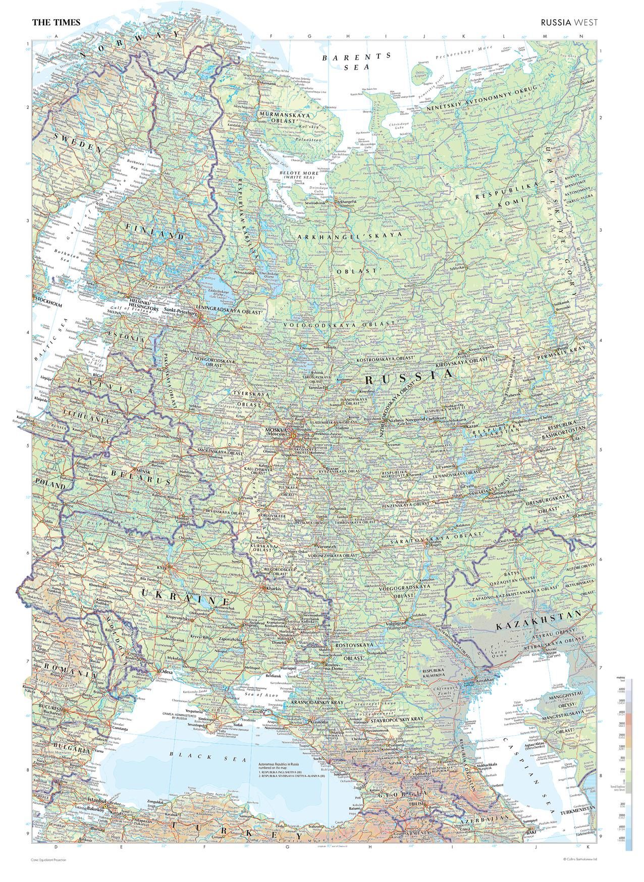 Geographical Map Of Russia Russian Pillar Universities Of The First