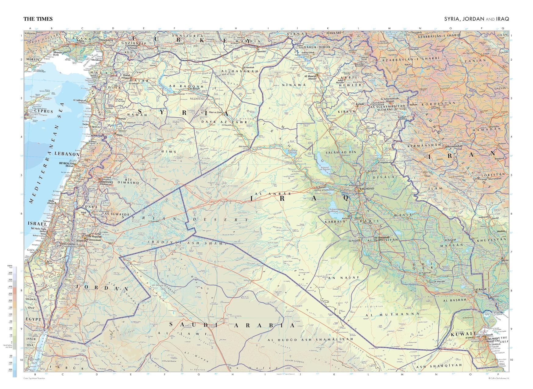 Map Of Iraq Showing Cities Map Of Iraq And Syria