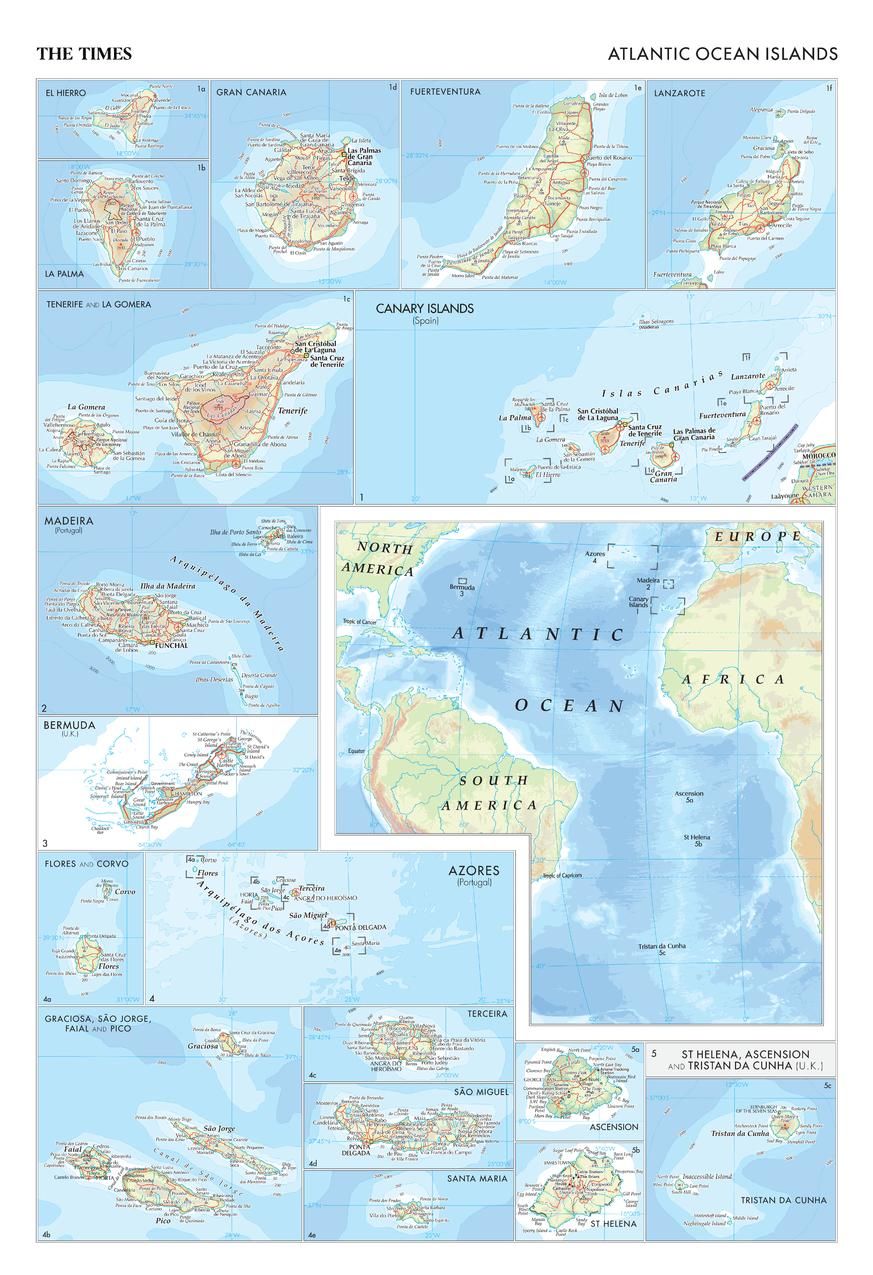 Atlantic Ocean Islands Map North Atlantic Ocean Map Hi Res Stock