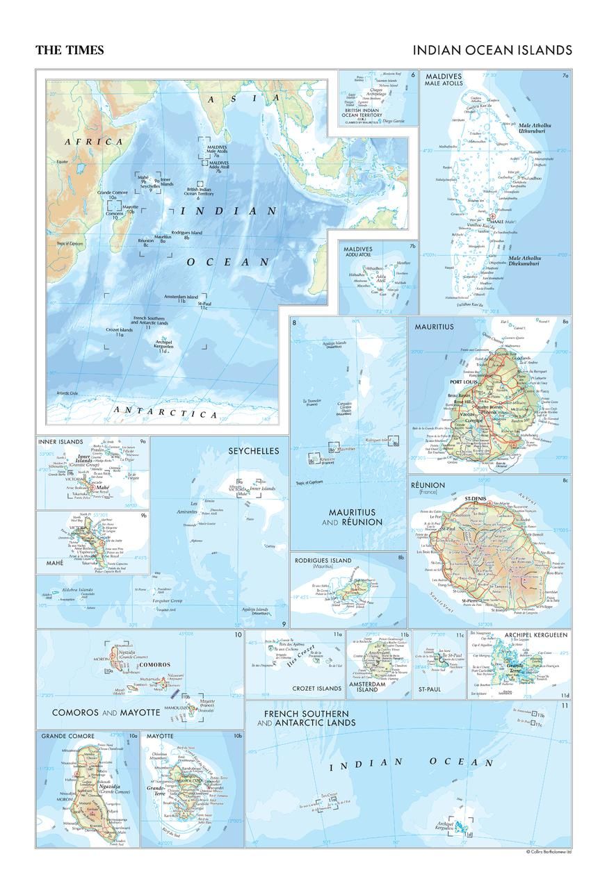 Indian Ocean Islands Map