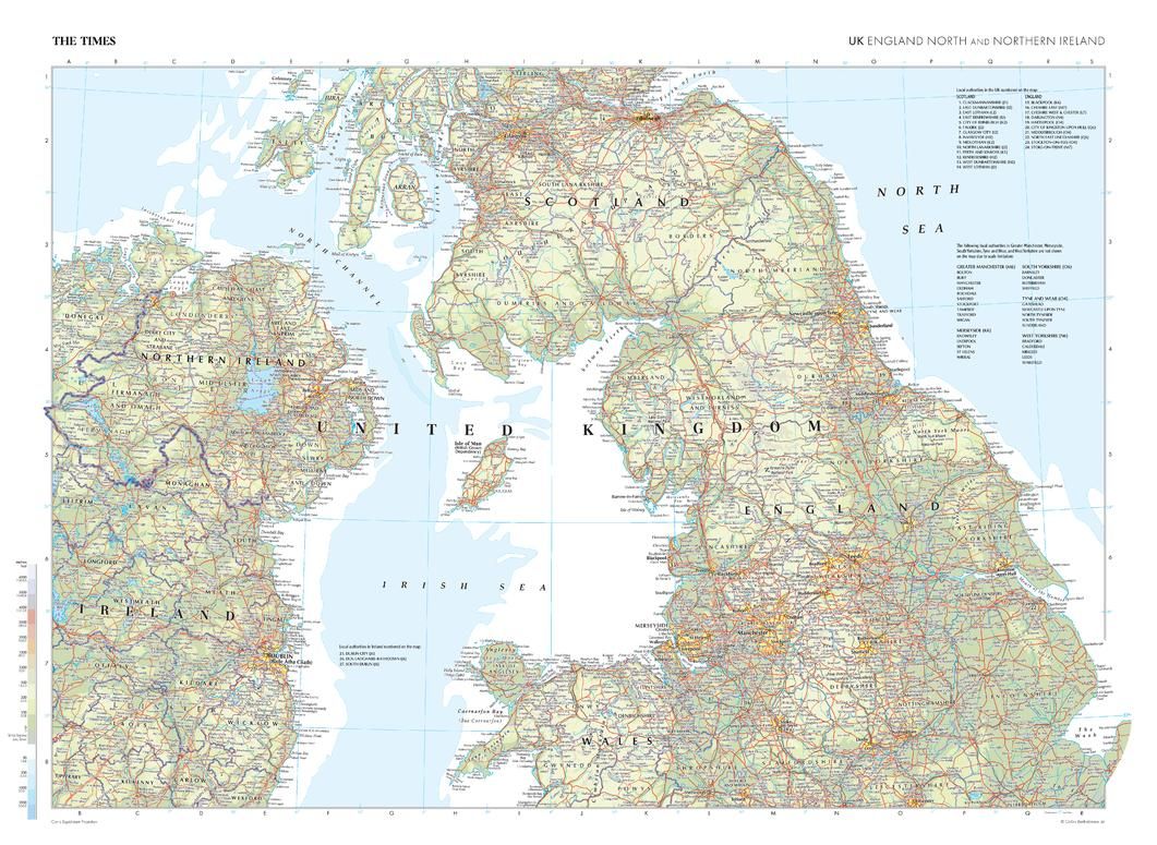 North England United Kingdom Map Map Of Northumberland North England,