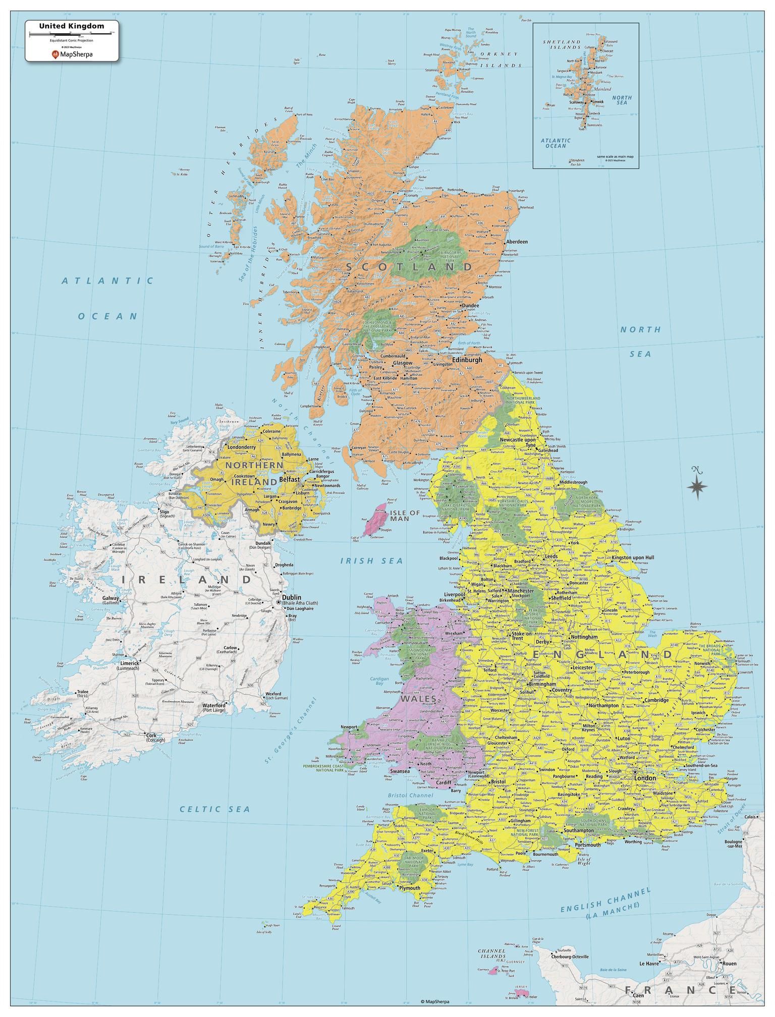 Detailed Political Map Of United Kingdom Ezilon Map United Kingdom